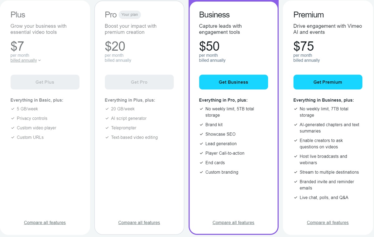 Tài khoản Vimeo Premium Private | PremiumVNS