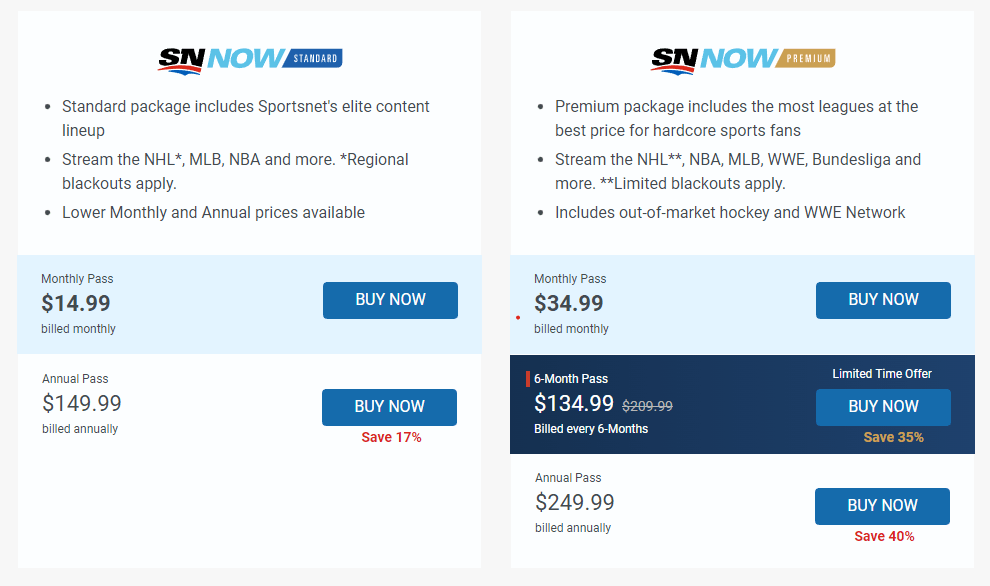 Tài khoản SportsNet Now Premium - Canada | PremiumVNS