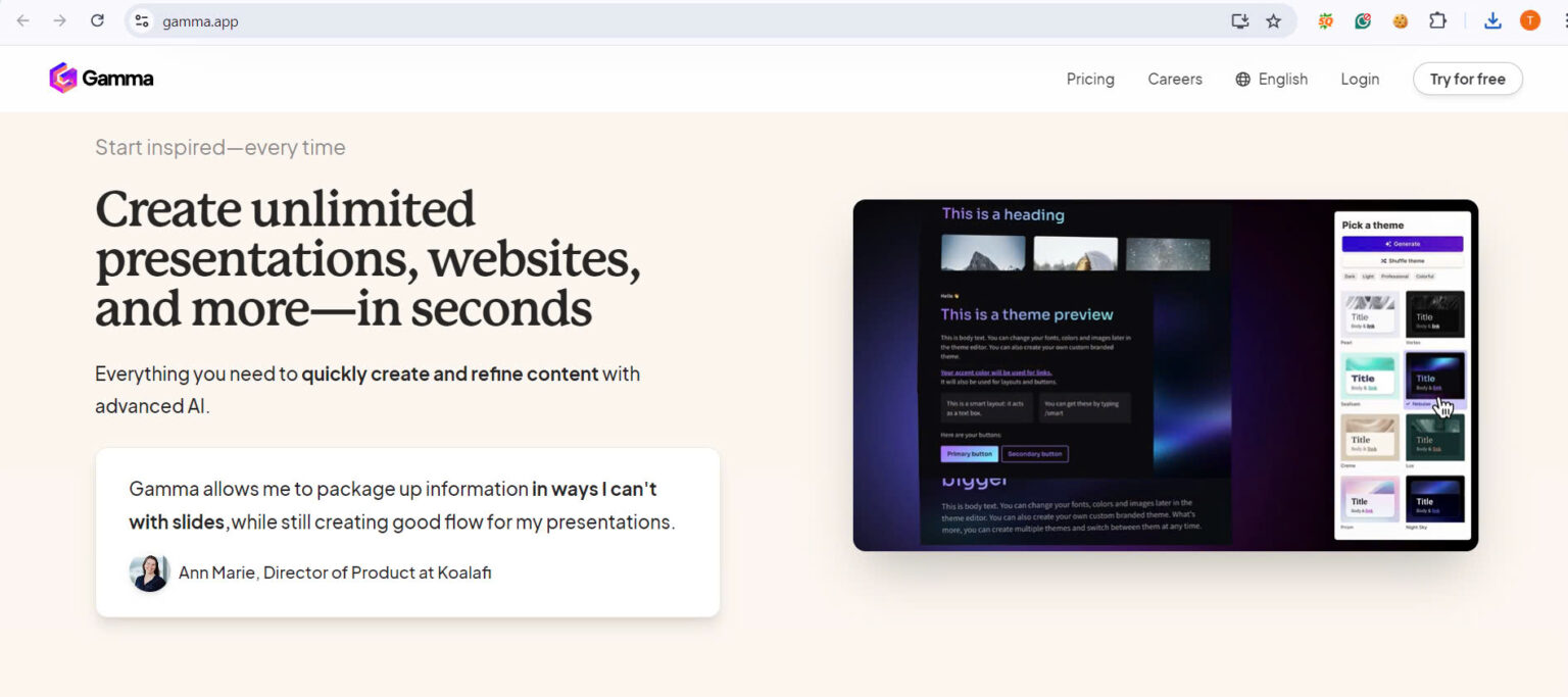 Tài khoản Gamma Pro/Plus bản quyền | AI tạo slide & docs nhanh
