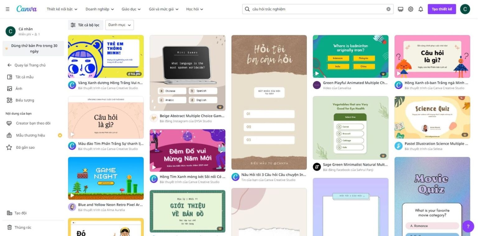 Cách làm câu hỏi trắc nghiệm trên Canva ABCD hiệu quả nhất
