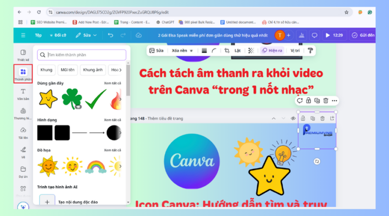 Icon Canva: Hướng dẫn tìm và truy cập vào kho icon địa chỉ Free