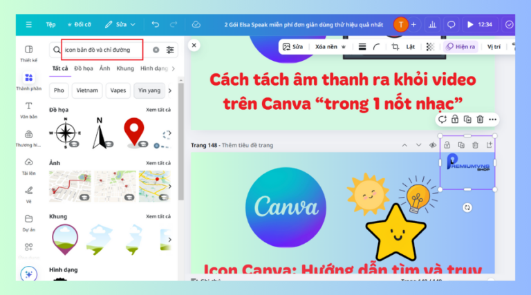Icon Canva: Hướng dẫn tìm và truy cập vào kho icon địa chỉ Free